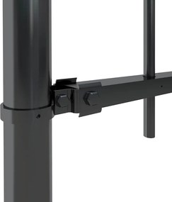 Zahradní plot s obloukem nahoře ocelový 838 x 100 cm černý 277660