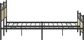 Kovový rám postele bez matrace dub sonoma 193 x 203 cm 3325100