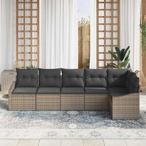 Set pohovek 6 ks Šedá polyratan 3346739
