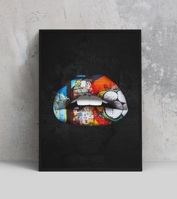 Pixada Graffiti Lips - motivační obraz Velikost: A3 - 29,7x42 cm, Volba rámu: plakát bez rámu