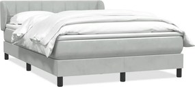 Box spring postel s matrací světle šedá 160x210 cm samet 3317529