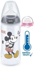 NUK FC+ láhev s kontrolou teploty Mickey 300 ml Šedá