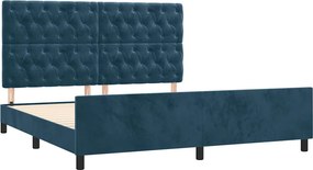 Rám postele bez matrace tmavě modrý 160x200 cm samet 3125950