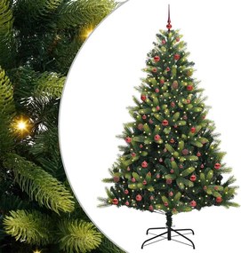 Umělý skládací vánoční stromeček 300 LED Zelená 210 cm PVC a PE 3396000