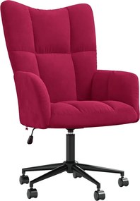 Relaxační křeslo vínové samet 328177