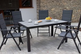 Primažidle.cz Zahradní set Ibiza se 6 židlemi a stolem 150 cm, antracit/šedý