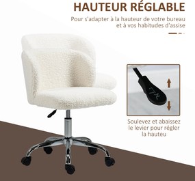 HOMCOM Designová kancelářská židle - nastavitelná výška, otočná - základna z chromované oceli s efektem vlněného povrchu