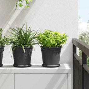 Květináče 6 ks Černá Plast 3403261