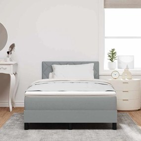 Postel s boxspringem s čelo Světle šedá 120 x 190 cm textil 3338748
