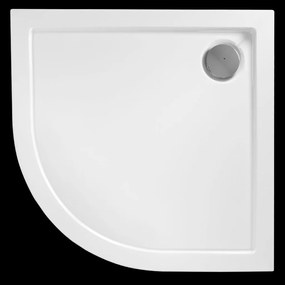 Čtvrtkruhový sprchový kout REA LOOK 80x80 cm, chrom + sprchová vanička Look bílá