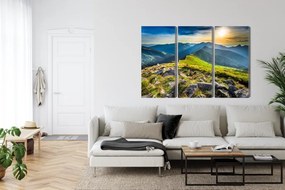 Vícedílný obraz Západ Slunce V Horách 3D Nedostatek Nedostatek Plátno Canvas 180x120