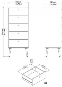 Tvilum Komoda Boaz 128 šedá