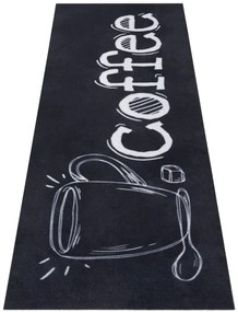 Koberec / Běhoun Hanse Home Cook & Clean Runner Cup Of Coffee černý / bílý
