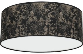 Stropní svítidlo Satino Round, 1x černé/zlaté textilní stínítko, (bílé plexisklo), (fi 40 cm)