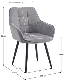 Kondela Designové křeslo, šedá/černá, MARKEN