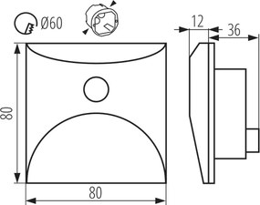 Kanlux 39130 - LED Schod. svítidlo se senz. EXIN 2,5W/230V 3000K IP65 černá hr.