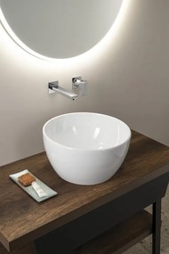 GSI Pura umyvadlo na desku vysoké 42 x 22 cm bez otvoru pro baterii bez přeadu keramické bílá Extra Glaze 885211