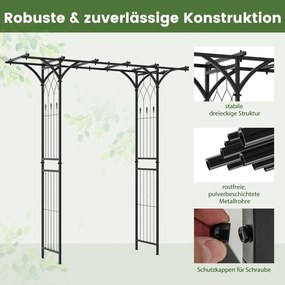 Costway Rose Arch kovový zahradní oblouk pro popínavé rostliny Arch Garden