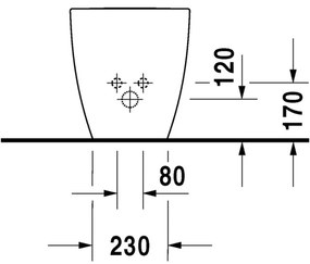 Duravit Happy D.2 - Stojící bidet, 1 otvor pro armaturu propíchnutý, 365 x 570 mm, bílý 2267100000