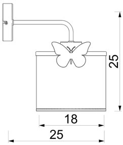 Dětská nástěnná lampa SWEET 1xE27/15W/230V bílá/růžová/motýl