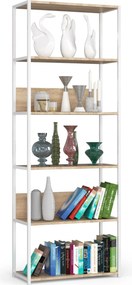 Kovový regál Loft 70 cm bílá/dub sonoma