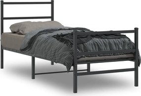 vidaXL Kovový rám postele s hlavovým a nožním čelem 80 x 200 cm [355374] Barva: Černá