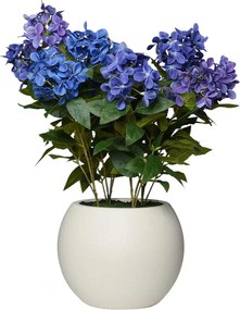 Umělá hortenzie v květináči HYDRANGA, plast, výška 60 cm, modrá