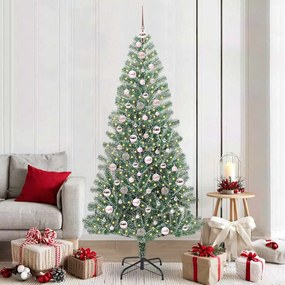 Umělý vánoční stromeček se sněhem a LED osvětlením 210 cm 3396826