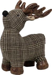 Šedo-hnědá dveřní zarážka jelen Deer - 25*21*26 cm