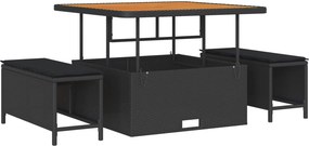 Sada zahradních pohovek 9 ks Černá polyratan 3362924