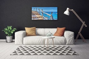 Obraz na plátně Schody Moře Architektura 140x70 cm
