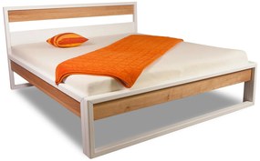 Krajča Manželská postel z masivu Moriles 160 x 200 cm Povrchová úprava: Bílá, Druh dřeva: Dub