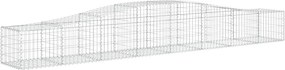 Klenuté gabionové koše 4 ks 400x50x40/60 cm pozinkované železo 3145919
