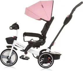 CHIPOLINO Tříkolka se stříškou Be Active 2v1 Pink Linen / od 1.5 roku