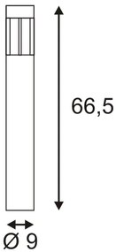 SLV 231455 Slots 65, venkovní sloupek, 6,3W LED 3000K, antracit, výška 66,5cm