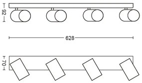 Philips 50594/30/PN - Bodové svítidlo MYLIVING KOSIPO 4xGU10/5,5W/230V
