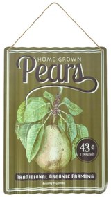 Esschert Design Plechová vlnitá cedulka Pears