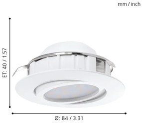 Eglo 95857- SADA 3x LED Stmívatelné podhledové svítidlo PINEDA 1xLED/5,5W/230V
