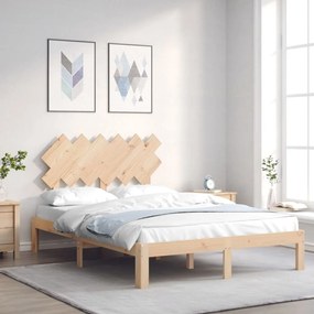 vidaXL Rám postele s čelem Small Double masivní dřevo [3193697] Barva: Přírodní