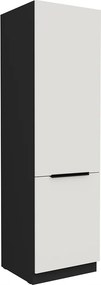 ARIA wb | vysoká skříňka 60 LO-210 2F na vestavnou lednici | 60 cm | ANTI FINGERPRINT povrch | černá/bílá