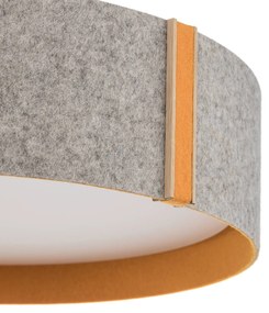 Lara filc - Stropní svítidlo z filcu s LED diodami šedo-oranžové barvy