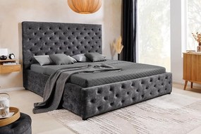 Designová postel Laney Chesterfield 180 x 200 cm šedý samet