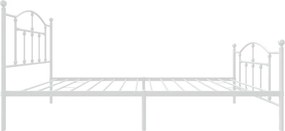 vidaXL Kovový rám postele s hlavovým a nožním čelem 107 x 203 cm [353502] Barva: Černá
