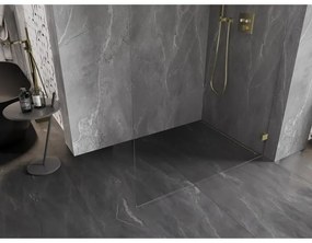 Mexen Lunar sprchová stěna pravá 150 x 200 cm, 8mm čiré sklo, zlatá matná, 830-150-000-55-00-P