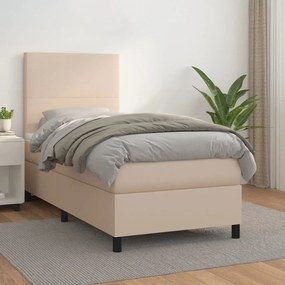 vidaXL Box spring postel s matrací 80 x 200 cm umělá kůže [3142693] Barva: Bílá