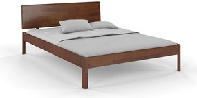 Dřevěná postel Visby AMMER z borovice / 120x200 cm, barva ořech