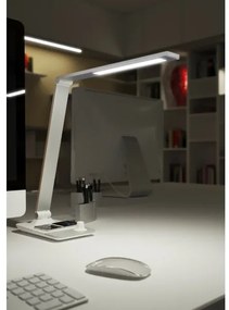PANLUX SET 2x stolní LED lampička MASTER s integrovanou bezdrátovou nabíječkou, bílá