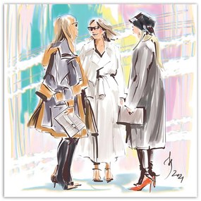 Gario Obraz na plátně Women Walk Paris Přátelství - Irina Sadykova Rozměry: 30 x 30 cm