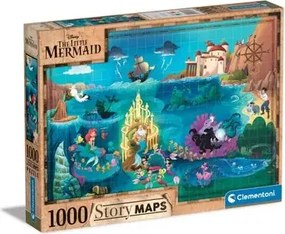 Clementoni PUZZLE Disney Mapa - Malá mořská víla / 1000 dílů / od 14 l