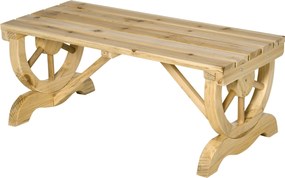 Zahradní lavice Outsunny, dřevěná, odolná vůči počasí, rustikální venkovní nábytek, Přírodní 98 x 50 x 39,5 cm | Aosom